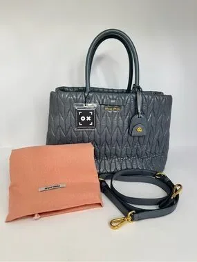 Miu Miu | Bags | Authentic Miu Miu Matelasse Leather Tote Bag | Poshmark